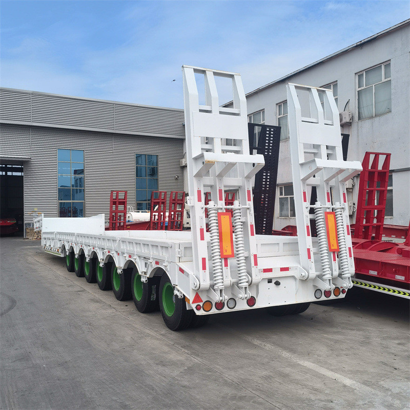 2 Axles Low Bed Semi Trailer For Oversized And Heavy Duty Cargo Transport