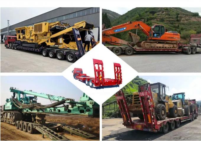 Q345B/ T700 Steel Main Beam Low Platform Trailer For Heavy Load ...